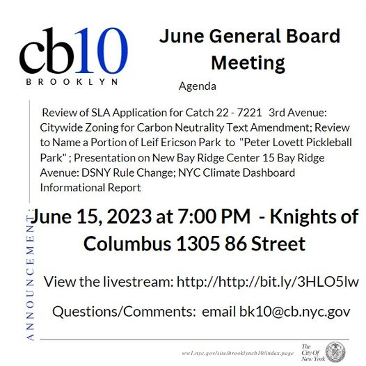 Community Board 10 June 15, 2023 Meeting