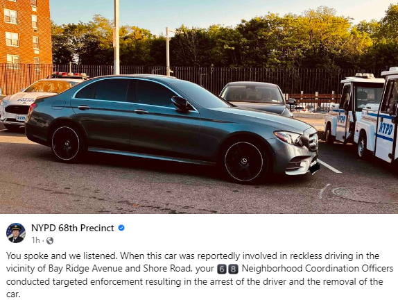68th Precinct Arrested Reckless Driver In Bay Ridge