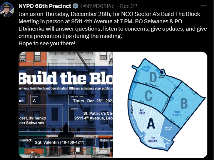 POSTPONED 68th Pct Meeting at St. Pats – 12/28
