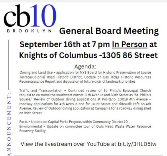 Community Board 10 Meeting September 16th – Bring Your Community ...