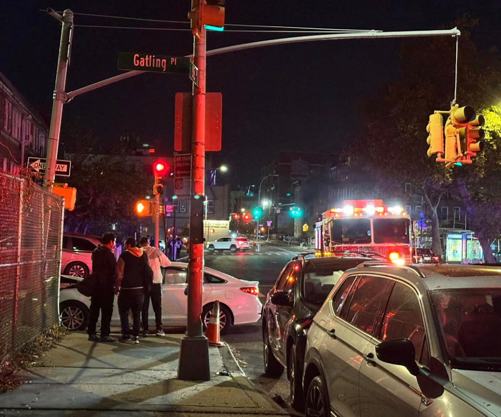 Light Pole Hit By Sedan – Driver Okay