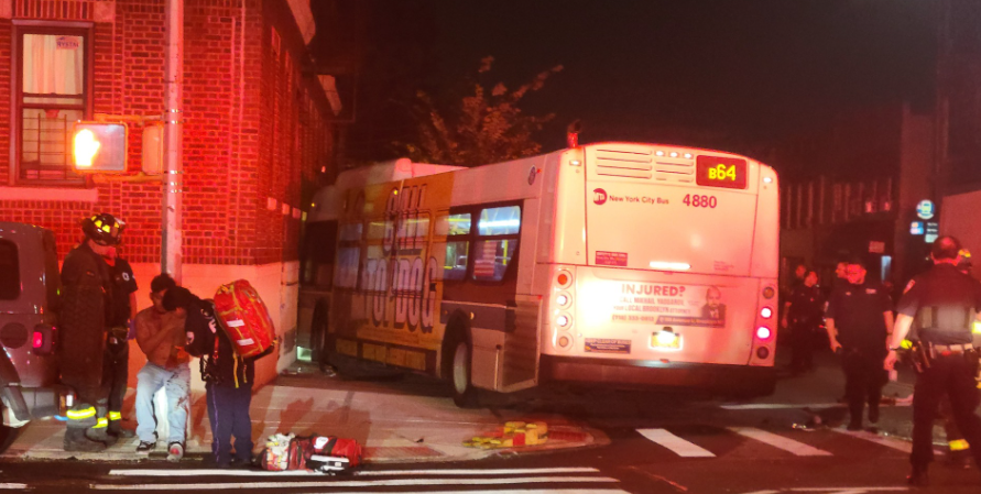 MTA Bus Hit Apartment Building in Bay Ridge